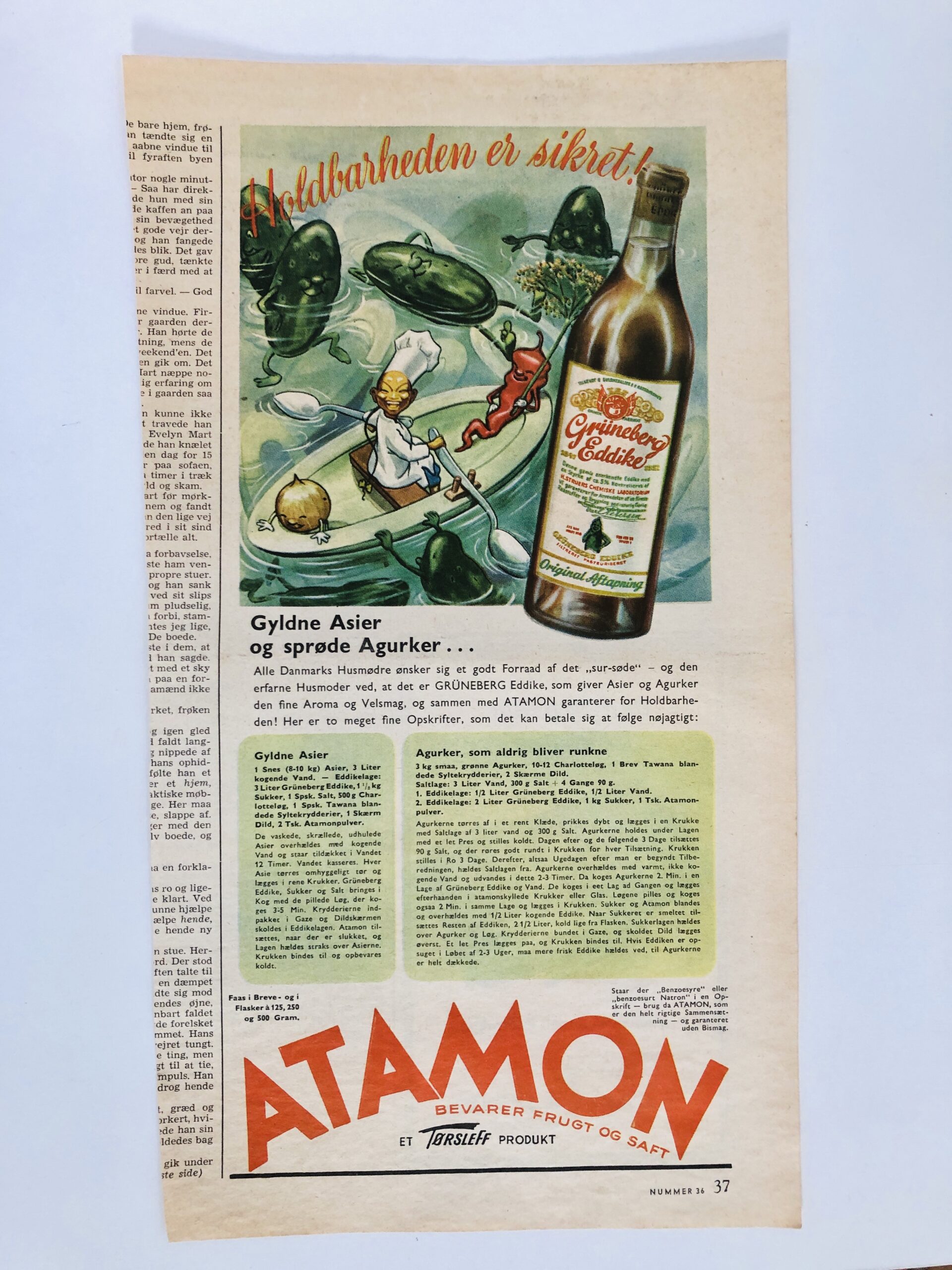 Gammel Atamon reklame 1954. – Retro Lopperne